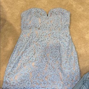PrettyLittleThing | Dresses | Pretty Little Thing Light Blue Mini Dress ...